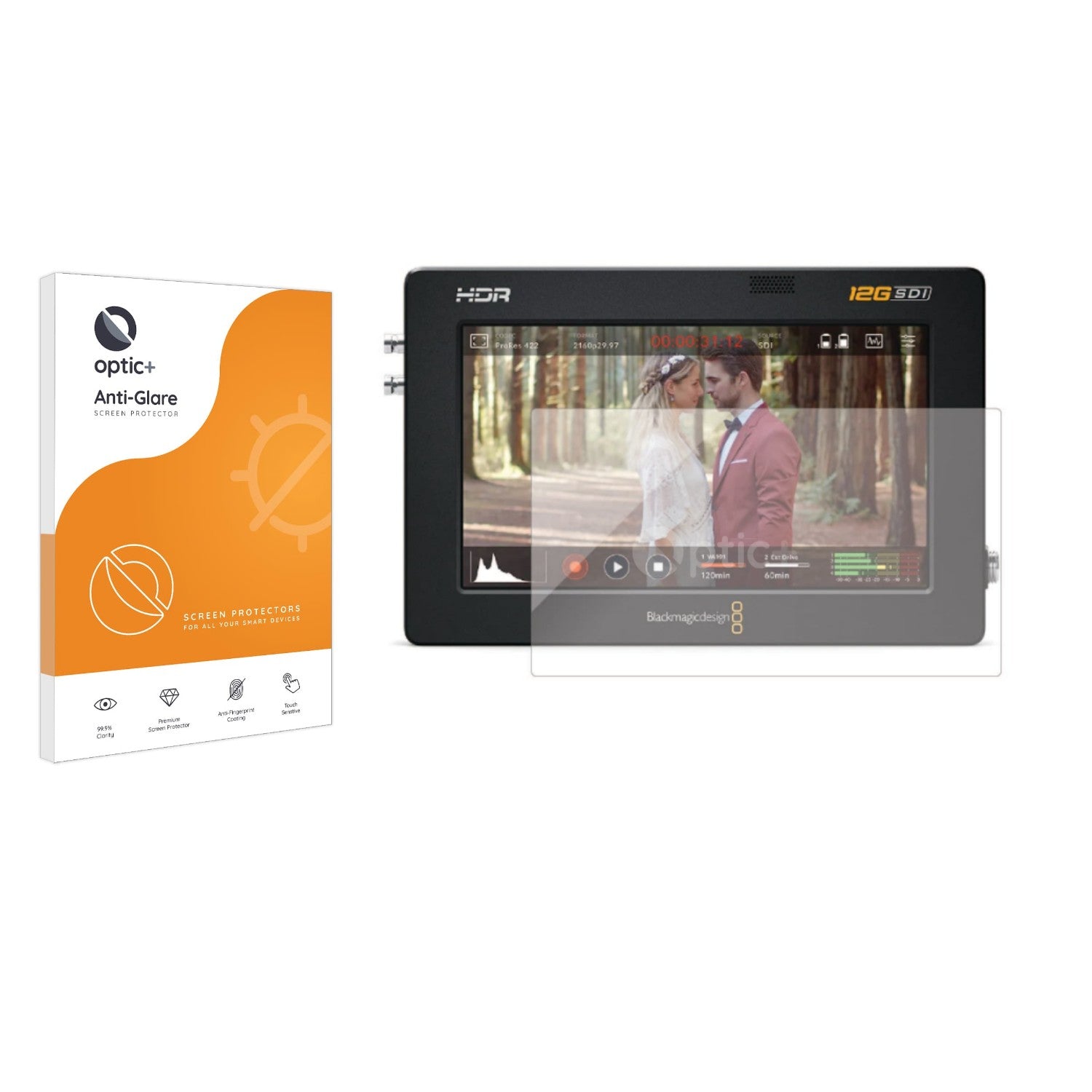 Optic+ Anti-Glare Screen Protector for Blackmagic Video Assist 5 12G ...