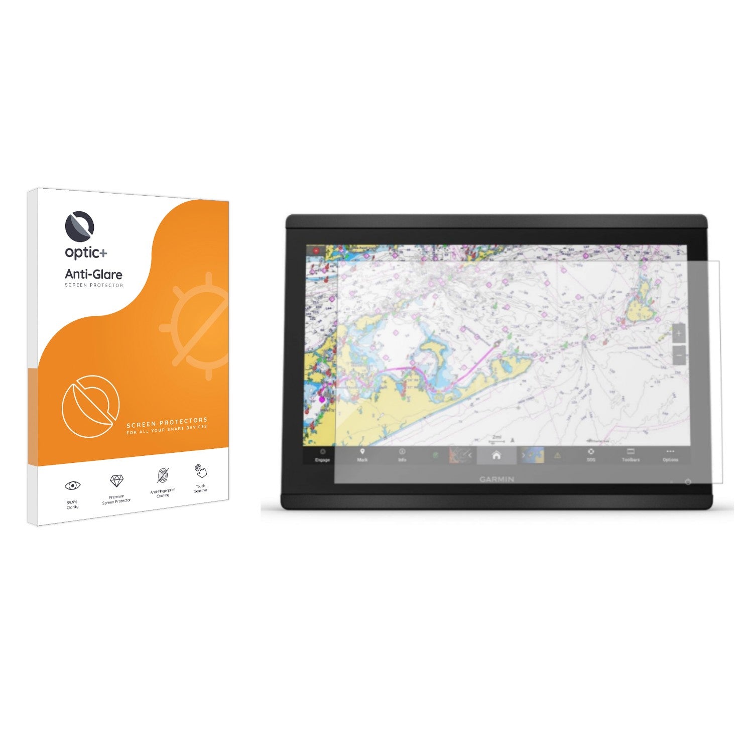 Optic+ Anti-Glare Screen Protector for Garmin GPSMAP 8616 - ScreenShield
