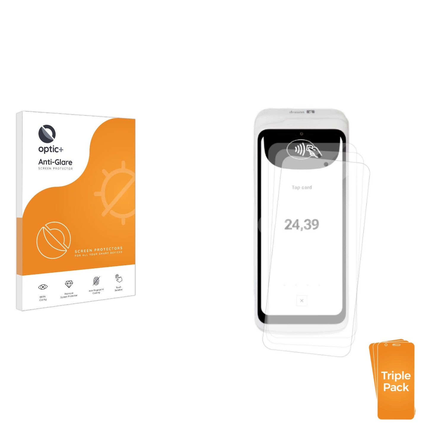 3pk Optic+ Anti-Glare Screen Protectors for SumUp Terminal - ScreenShield