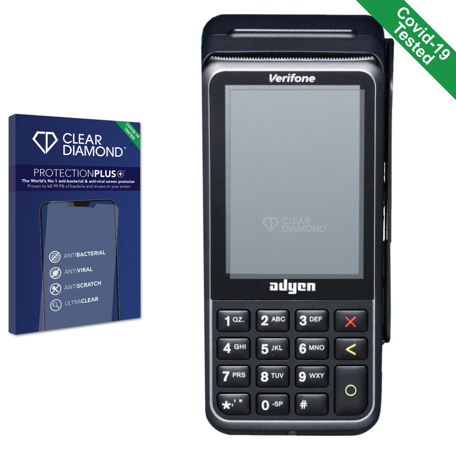 Clear Diamond Anti-viral Screen Protector for Verifone V400m - ScreenShield