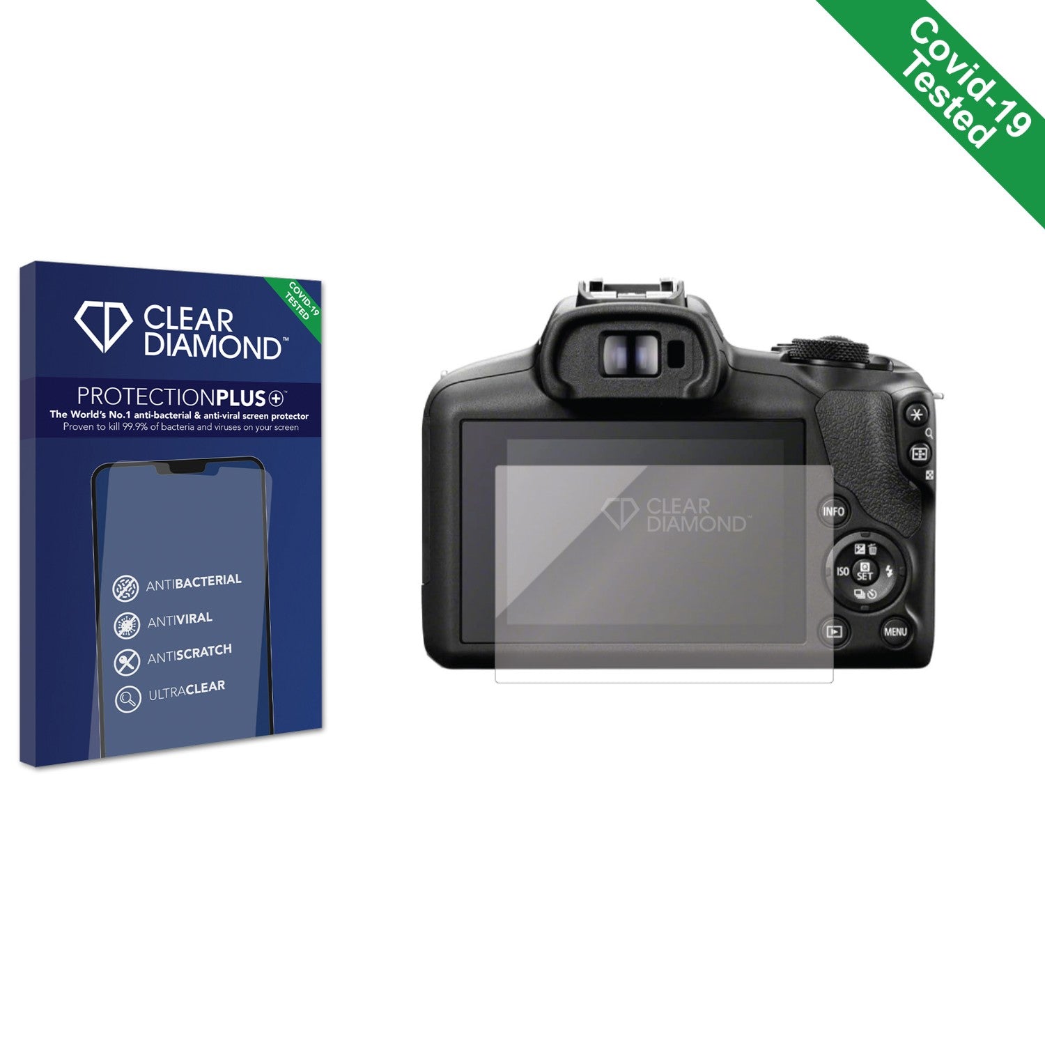 Clear Diamond Anti-viral Screen Protector for Canon EOS R100 - ScreenShield