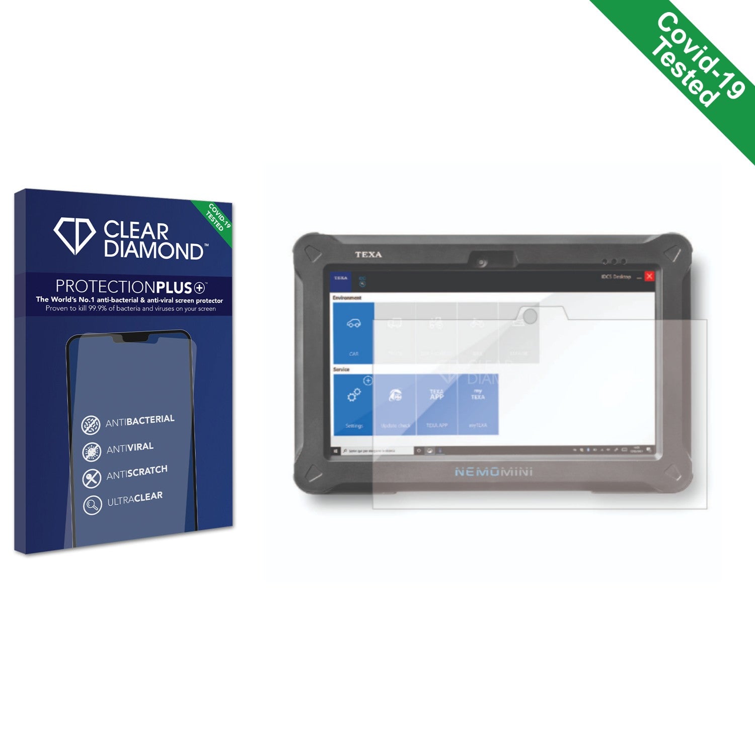 Clear Diamond Anti-viral Screen Protector for Texa Axone Nemo Mini ...