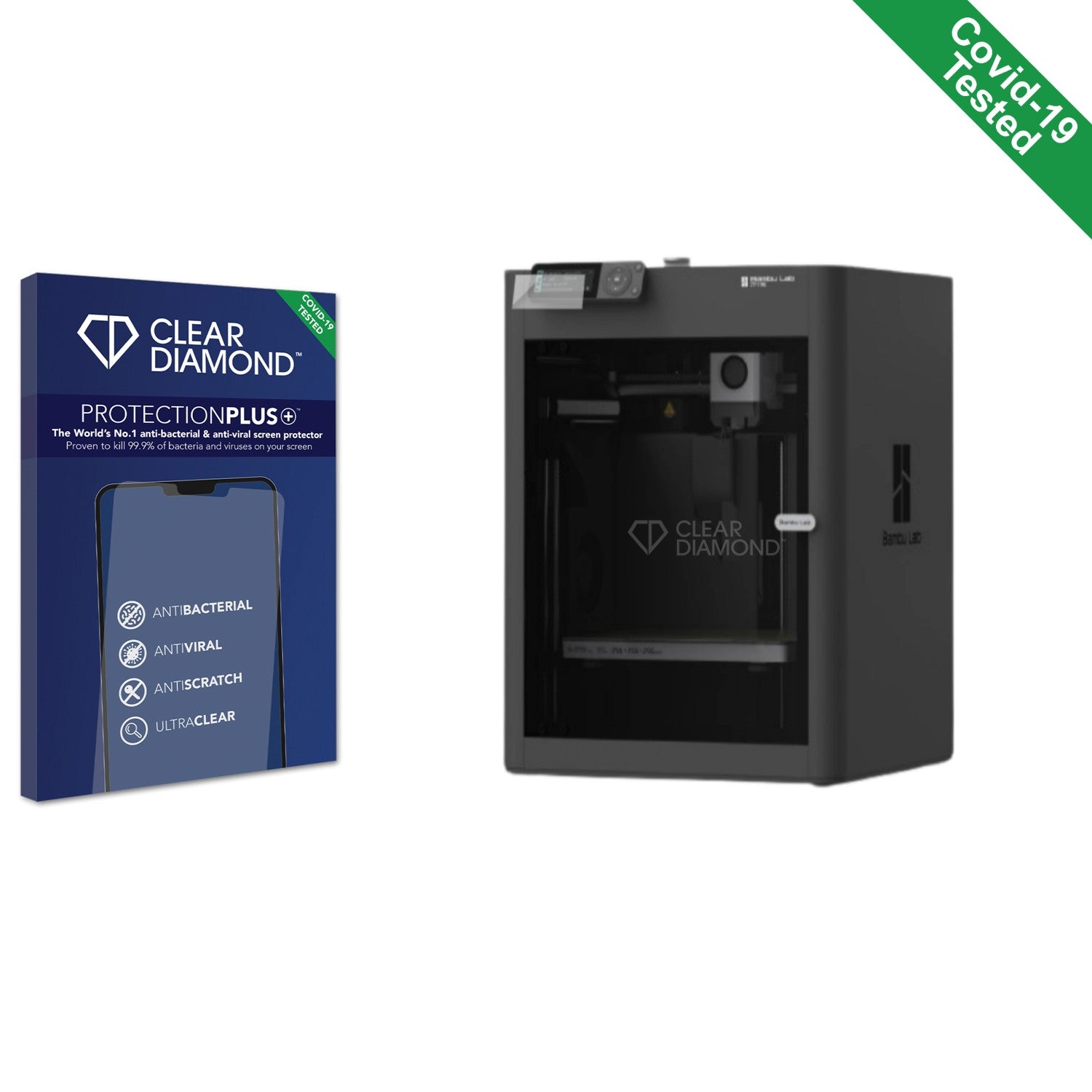 Clear Diamond Anti-viral Screen Protector for Bambu Lab P1S 3D Printer ...