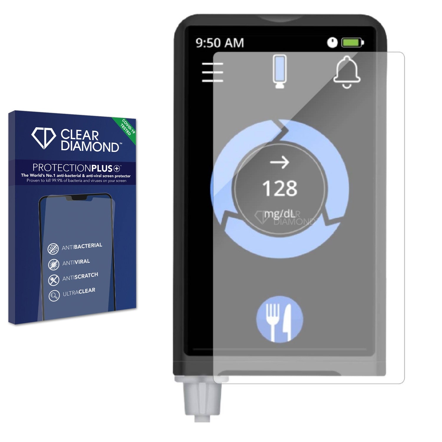 Clear Diamond Anti-viral Screen Protector for Beta Bionics iLet Bionic ...