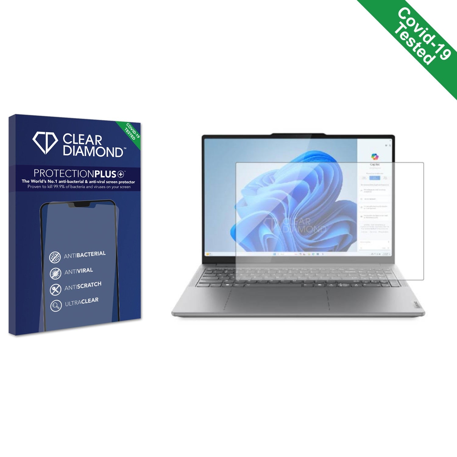 Clear Diamond Anti-viral Screen Protector for Lenovo Yoga Pro 9i Gen 9 ...