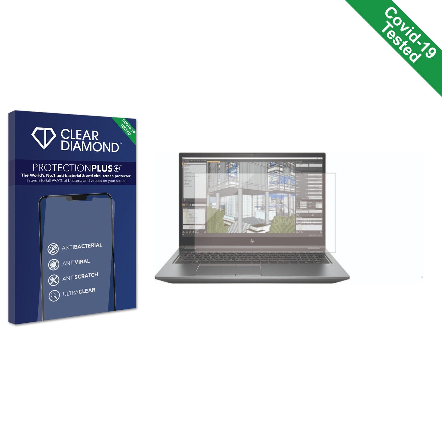 Clear Diamond Anti-viral Screen Protector for HP ZBook Fury 15 G8 (Non ...