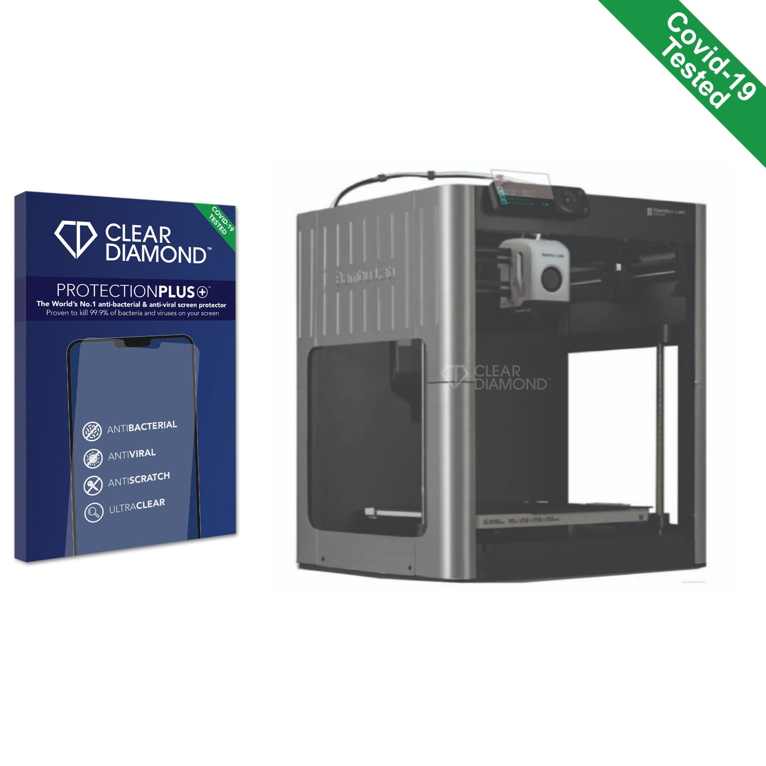 Clear Diamond Anti-viral Screen Protector for Bambu Lab P1P 3D Printer ...