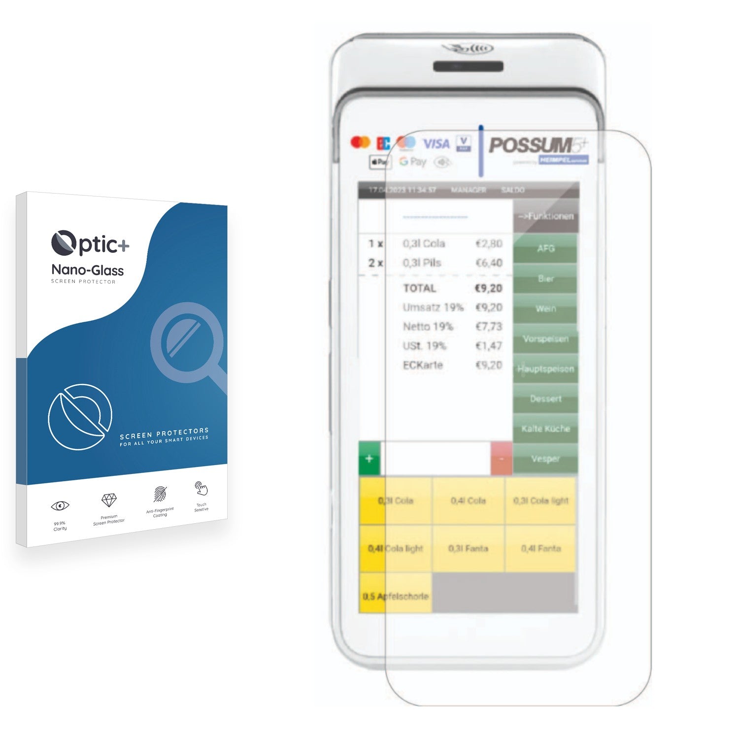 Optic+ Nano Glass Screen Protector for POSSUM 5+ - ScreenShield
