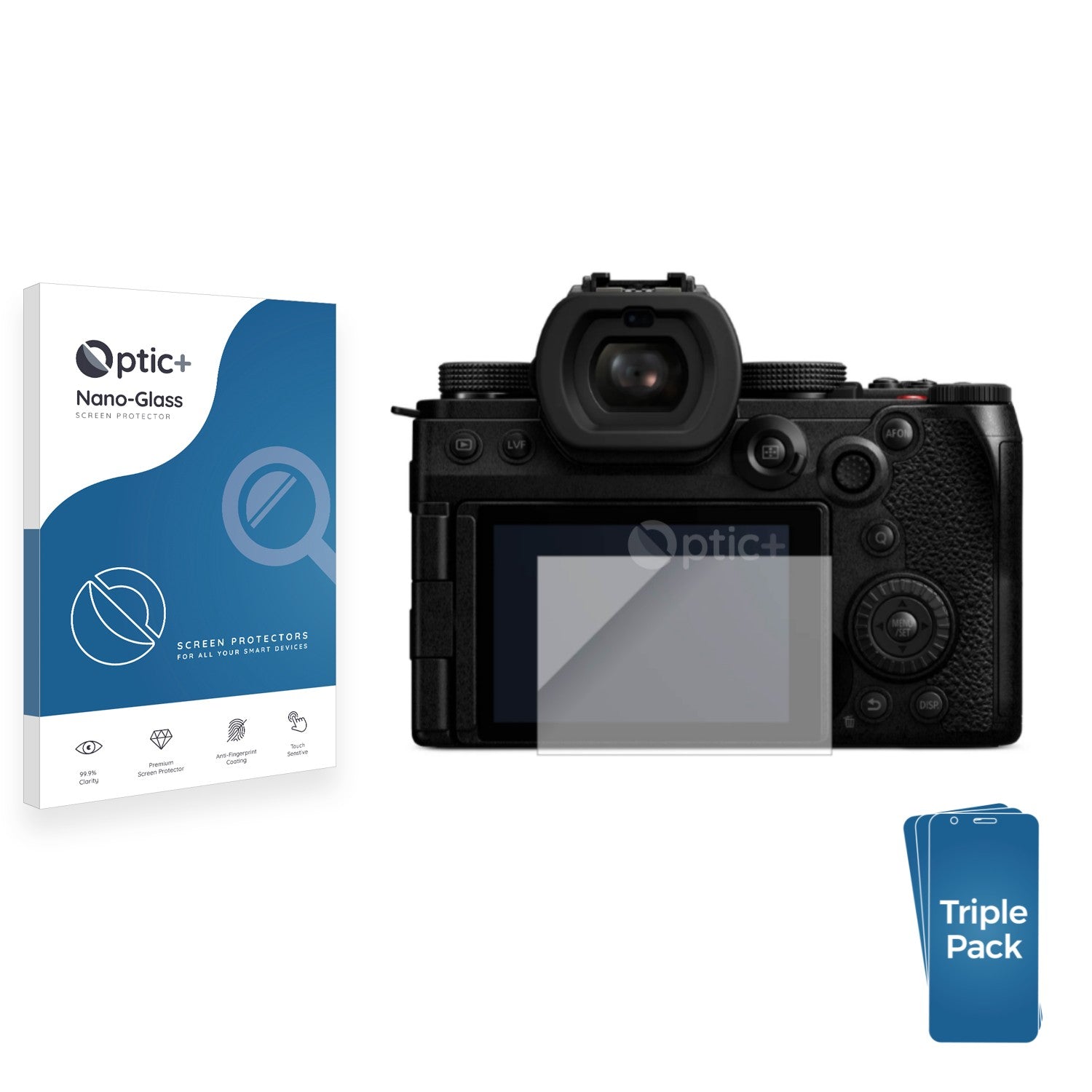 3pk Optic+ Nano Glass Screen Protectors for Panasonic Lumix DC-S5M2X ...