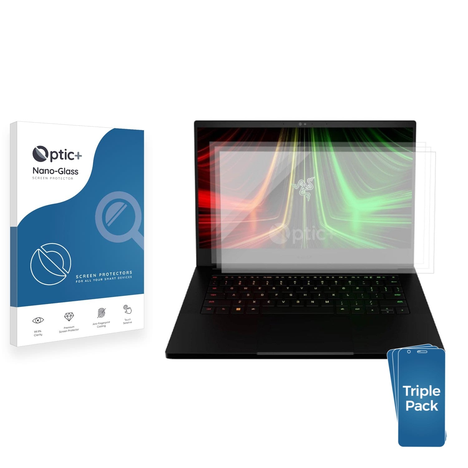 3pk Optic+ Nano Glass Screen Protectors for Razer Blade 14 2025 ...