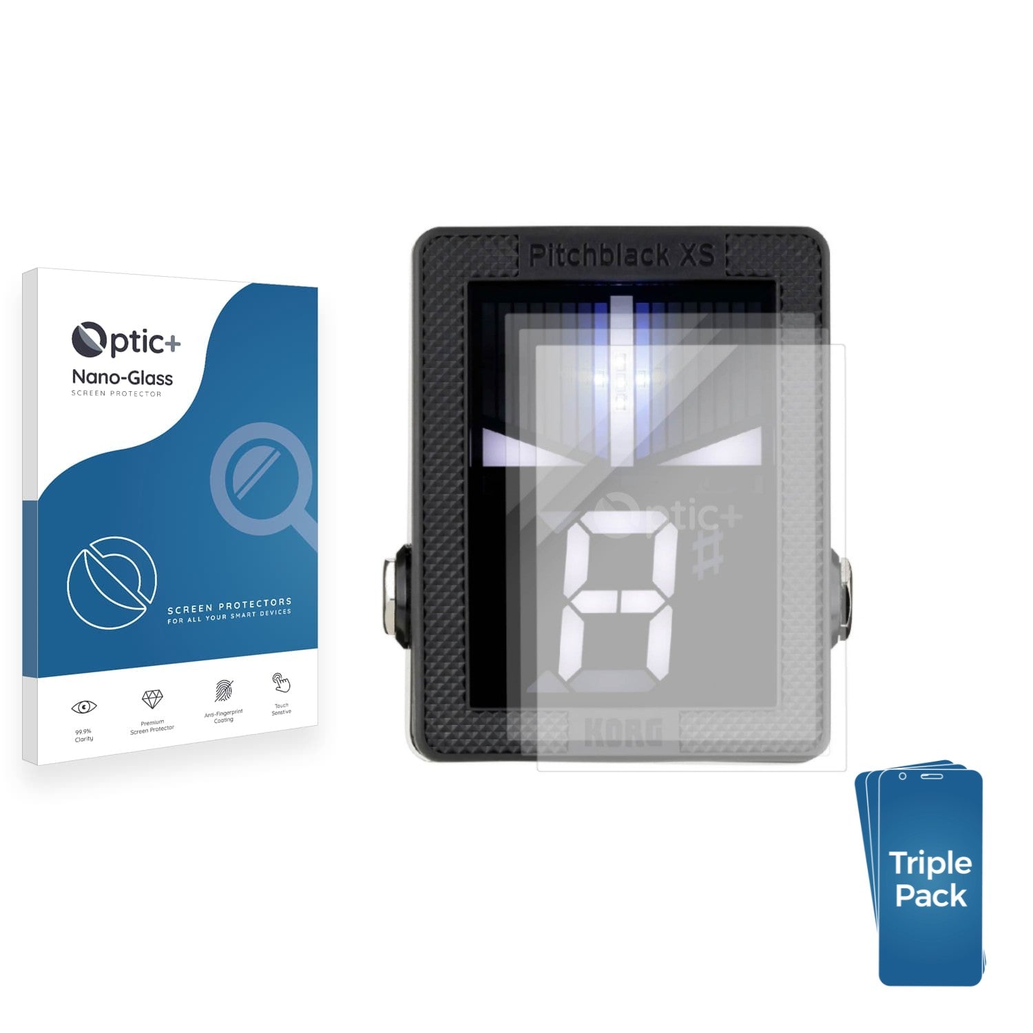 3pk Optic+ Nano Glass Screen Protectors for Korg Pitchblack XS ...