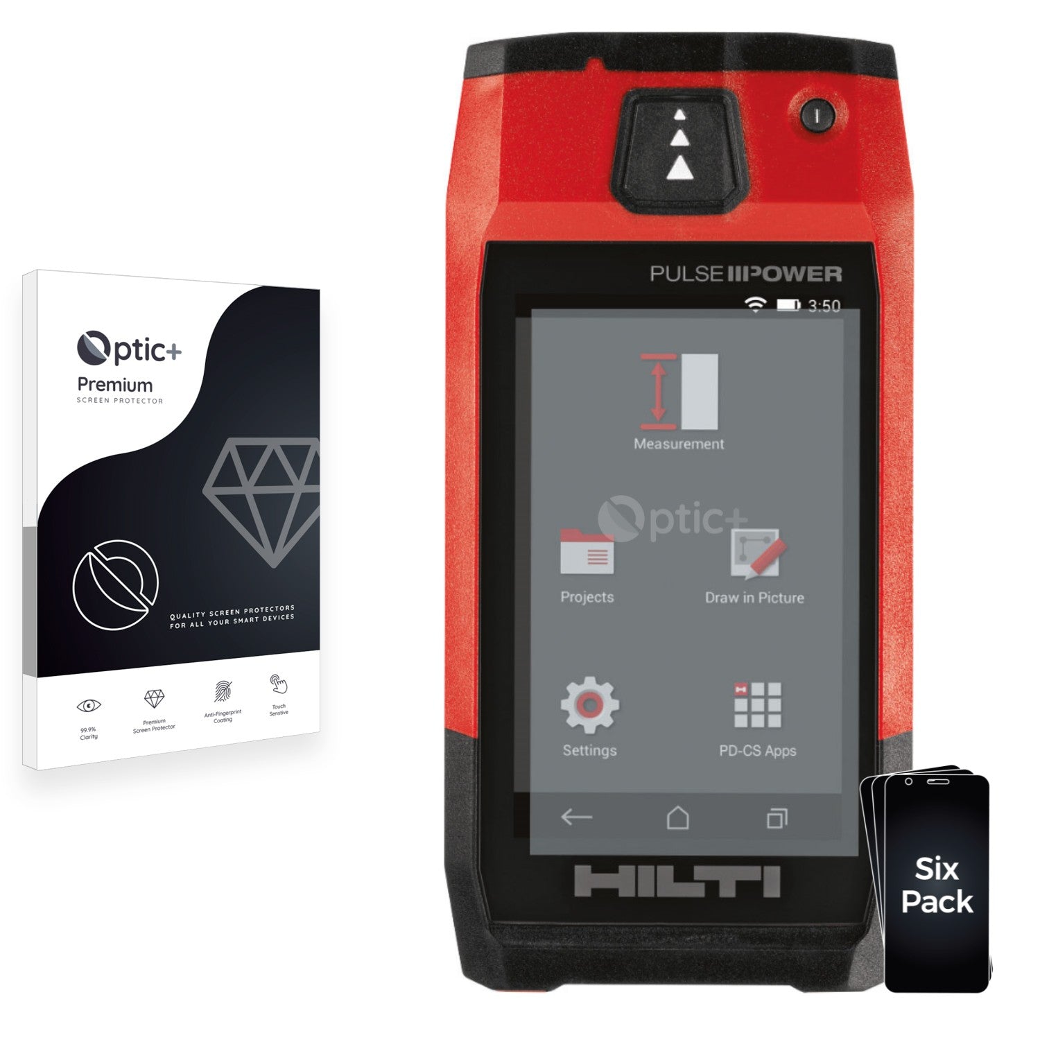 6pk Optic+ Premium Film Screen Protectors for Hilti PD-CS - ScreenShield