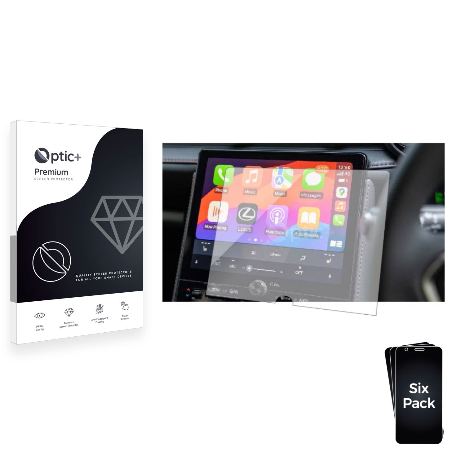 6pk Optic+ Premium Film Screen Protectors for Lexus LBX 2024 - ScreenShield