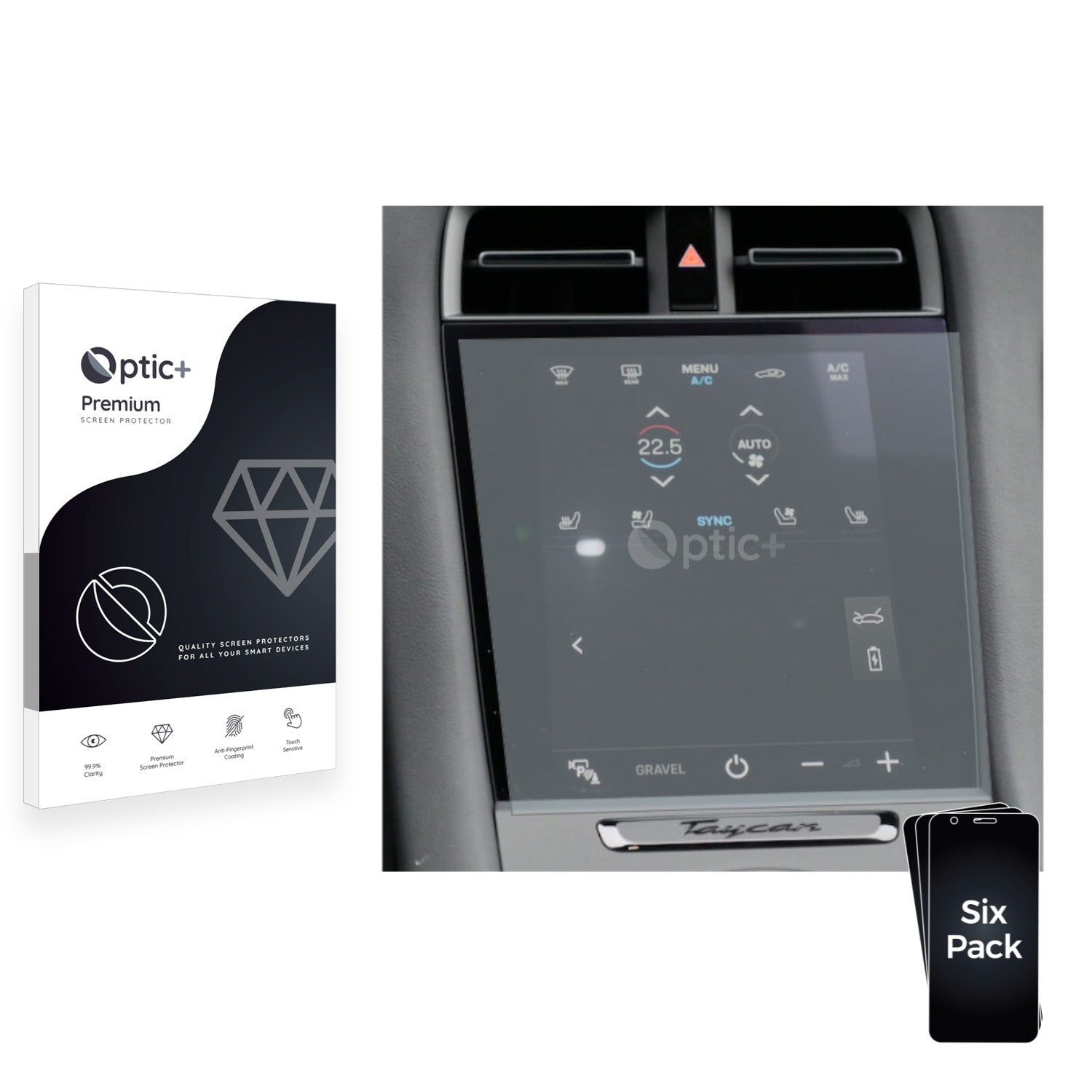 6pk Optic+ Premium Film Screen Protectors for Porsche Taycan 2021 ...
