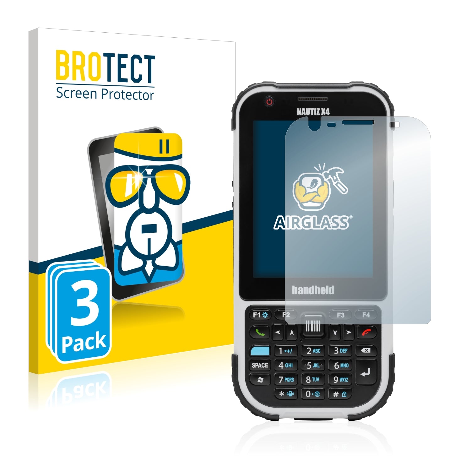 3x BROTECT AirGlass Glass Screen Protector for Handheld Nautiz X4 ...