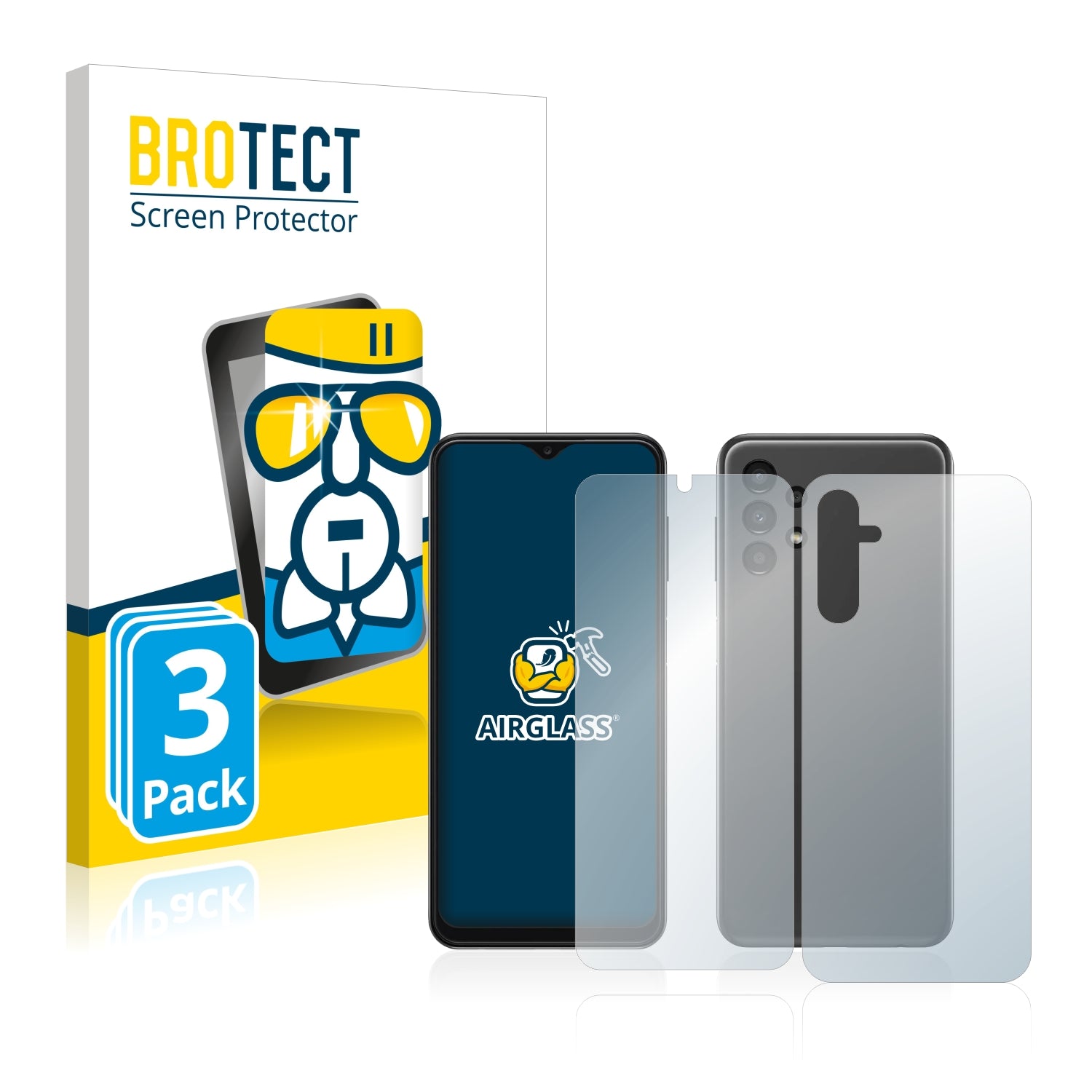 3X Nano Glass Screen Protectors for Samsung Galaxy A14 5G (Front & Back ...