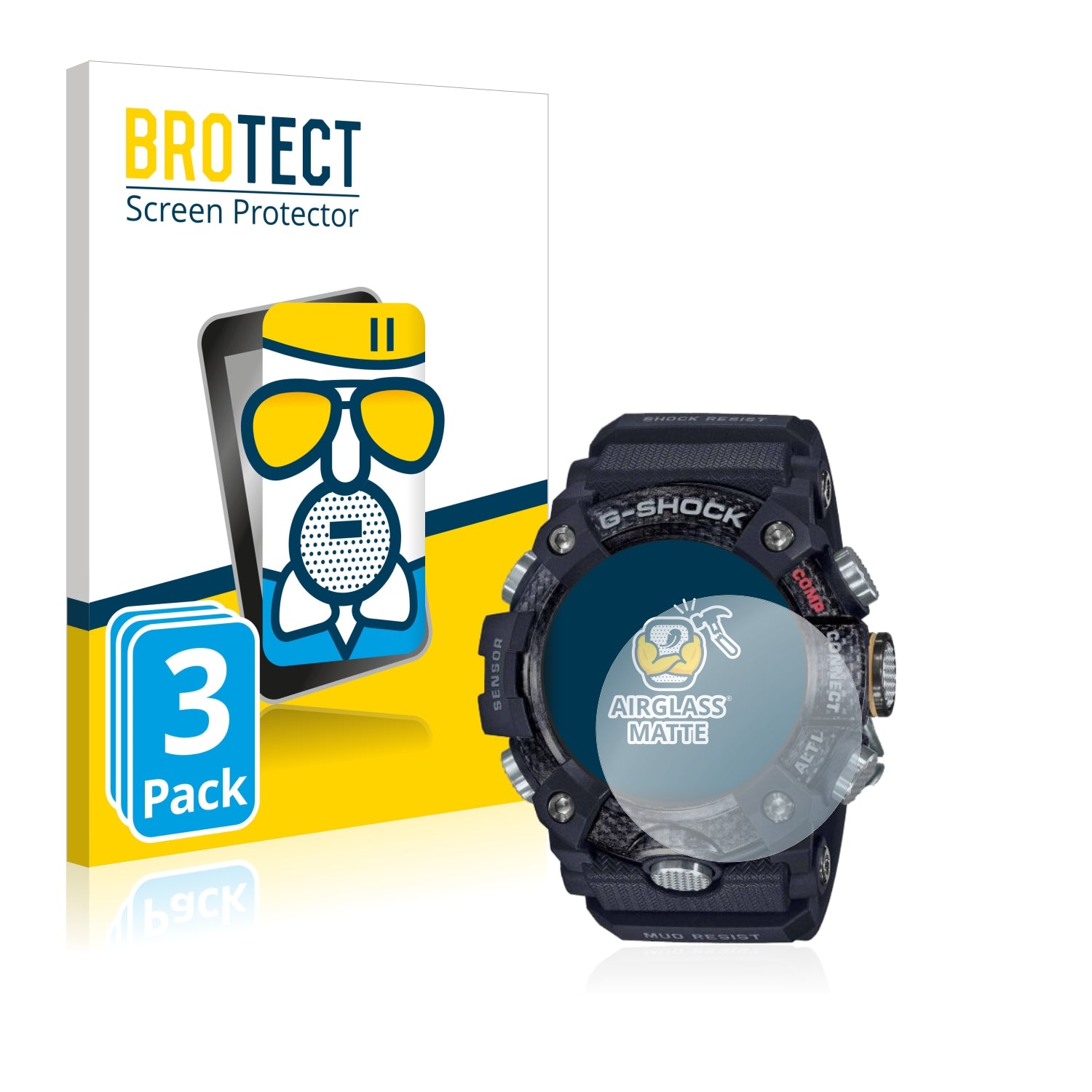 3x Anti-Glare Screen Protector for Casio G-Shock Mudmaster GG-B100-1AER ...